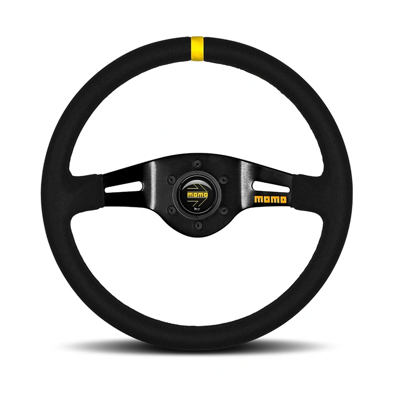 MOMO MOD.02 Steering Wheel - Leather, Black Spoke - MOMO Steering Wheels