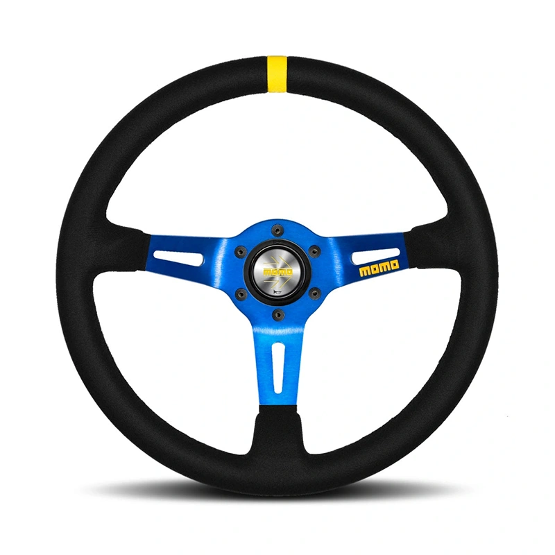 MOMO MOD.08 Steering Wheel - Suede, Blue Spoke - MOMO Steering Wheels